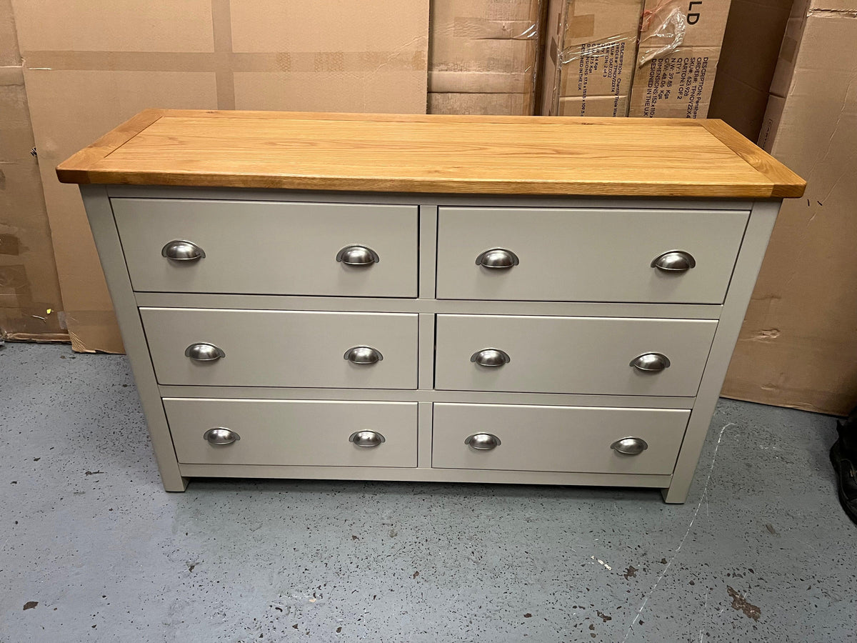 LUNDY STONE 6 Drawer Wide Chest – Quality Furniture Clearance Ltd