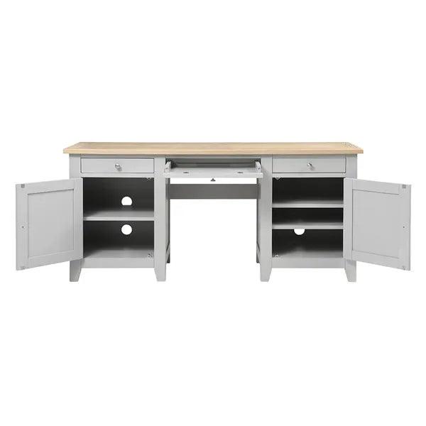 CHESTER DOVE GREY Double Pedestal Desk – Quality Furniture Clearance Ltd