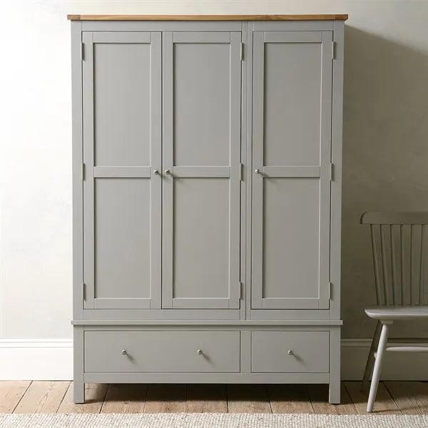 SIMPLY PEBBLE GREY Triple Wardrobe – Quality Furniture Clearance Ltd
