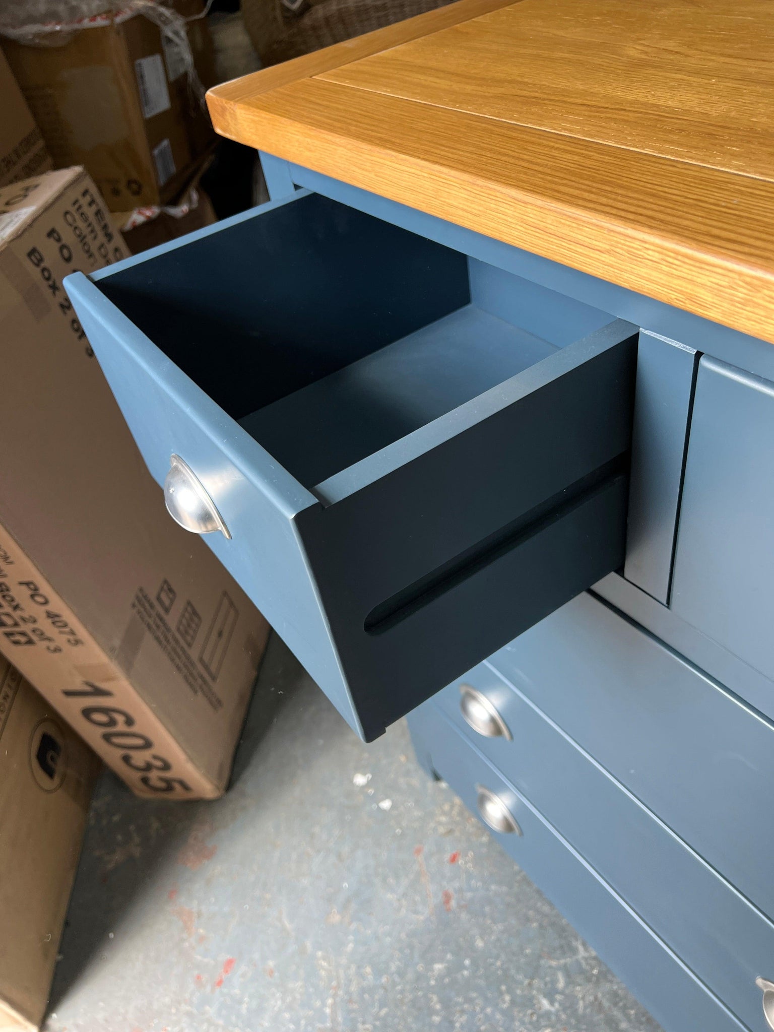 WESTCOTE INKY BLUE 2 Over 3 Drawer Chest Quality Furniture Clearance Ltd WESTCOTE INKY BLUE 2 Over 3 Drawer Chest Quality Furniture Clearance Ltd