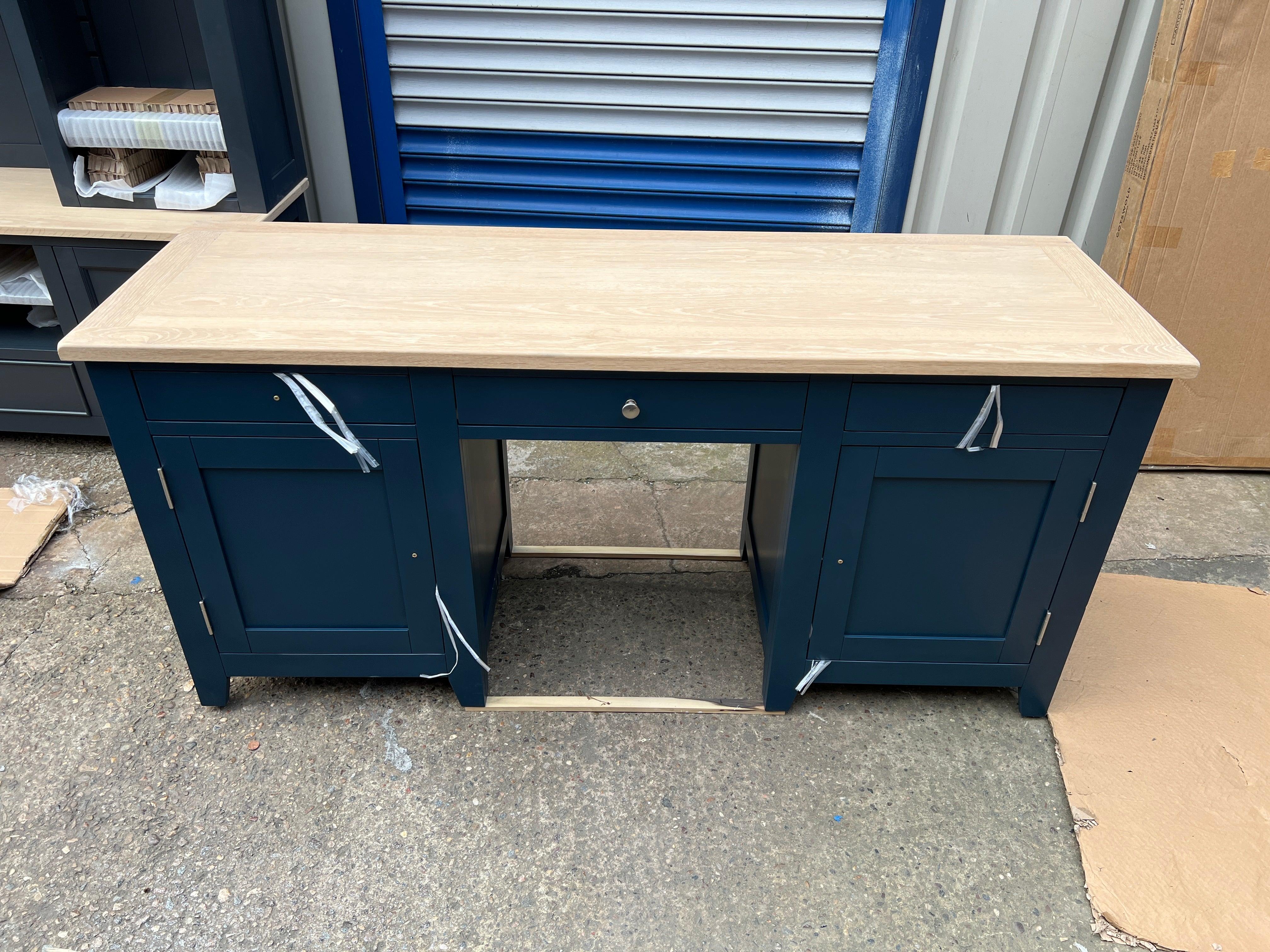 CHESTER MIDNIGHT BLUE Double Pedestal Desk – Quality Furniture ...