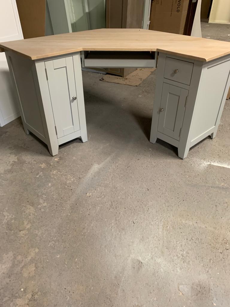 Chester Dove Grey Corner Desk – Quality Furniture Clearance Ltd